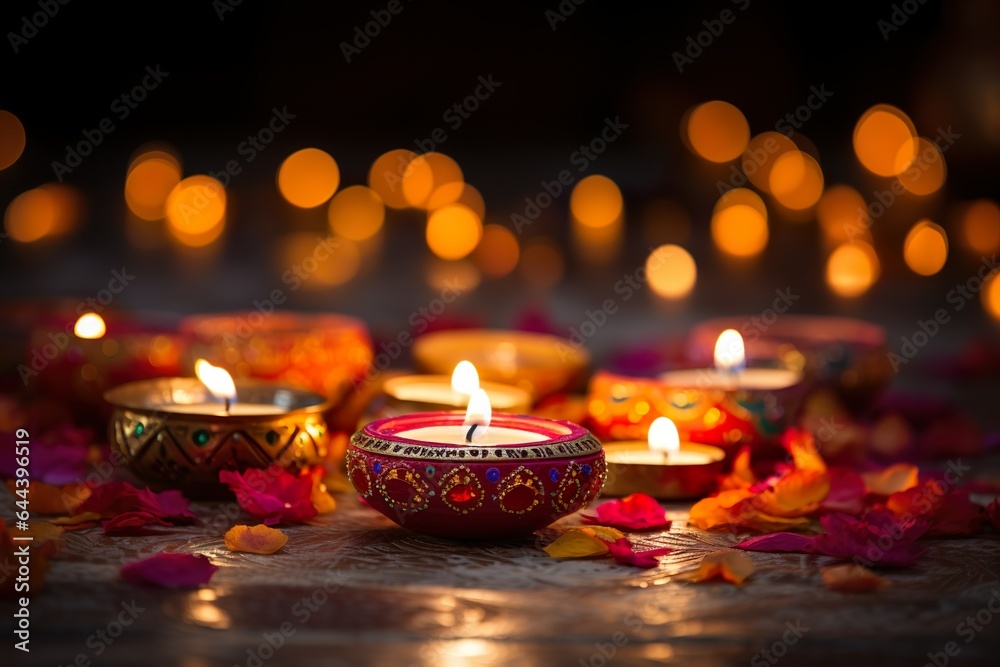 Happy Diwali Festival Multi color decorative Diya for Diwali ...