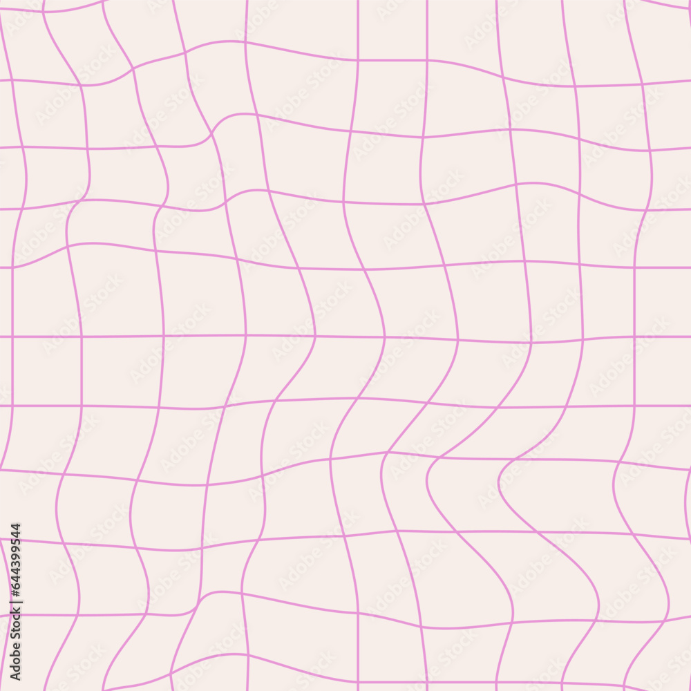 Groovy hippie 70s seamless pattern. Checkerboard, chessboard, mesh, waves patterns. Twisted and ...