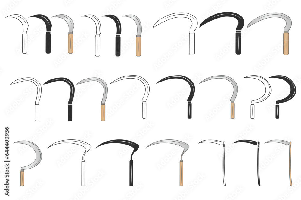Poster Sickle Vector Bundle, Sickle Clipart Bundle, Sickle Outline ...