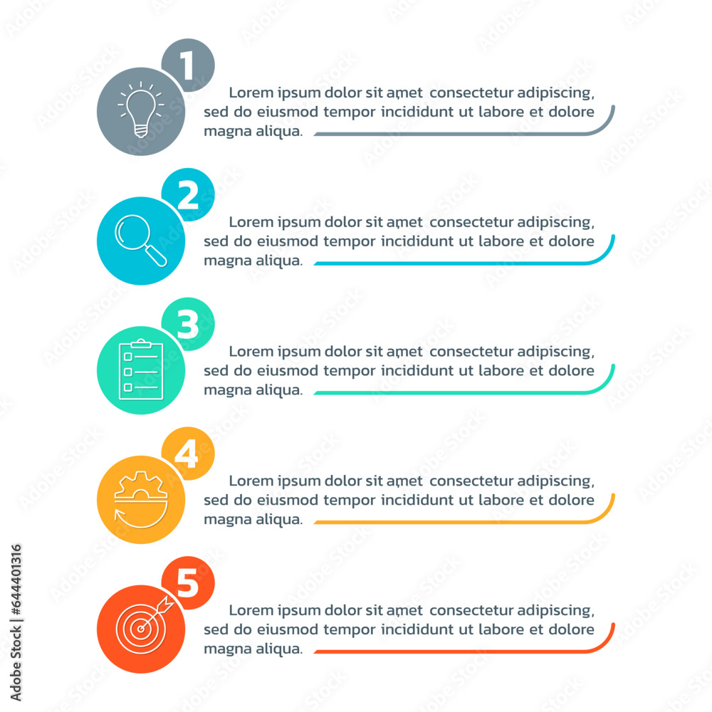 Grafika wektorowa Stock: 5 steps option infographic template ... Grafika wektorowa Stock: 5 steps option infographic template ...