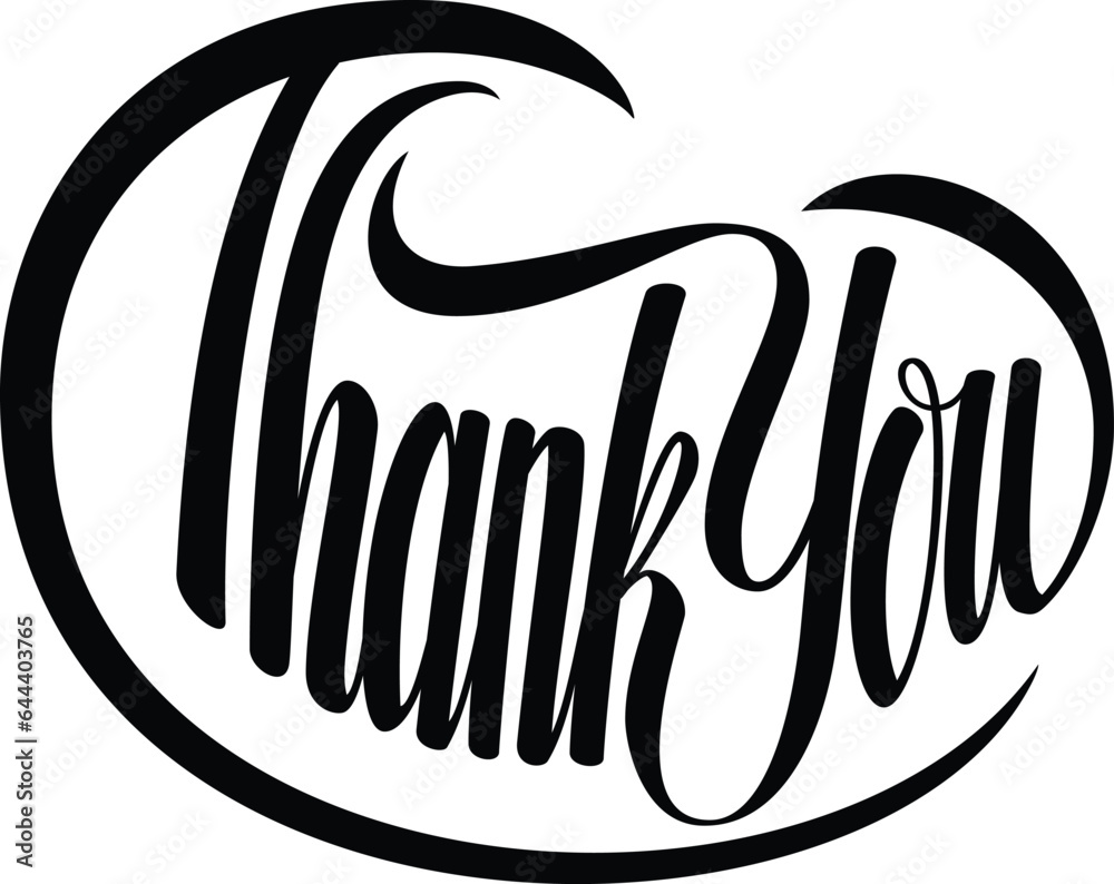 Thank You Bean Like Shape Lettering Stock Vector | Adobe Stock