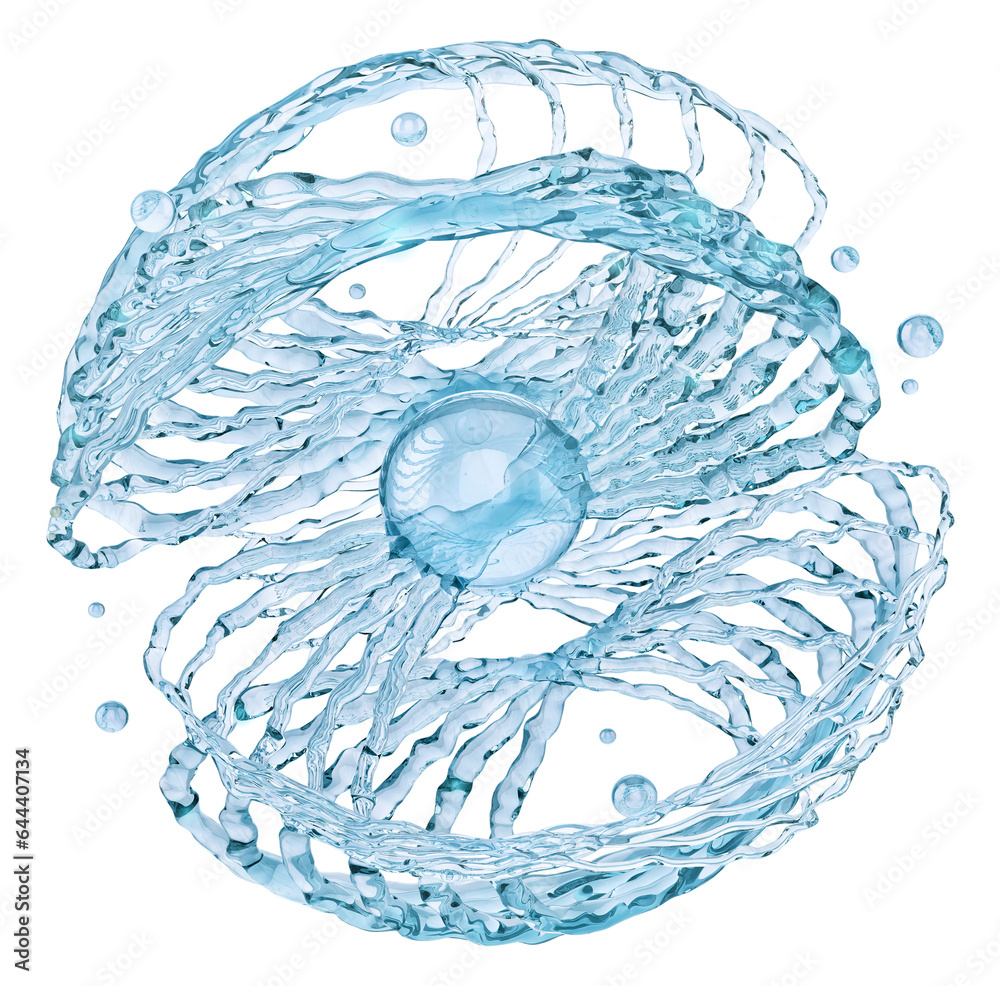 Fresh pure water round splash. Clean sparkling, mineral, soda water ...