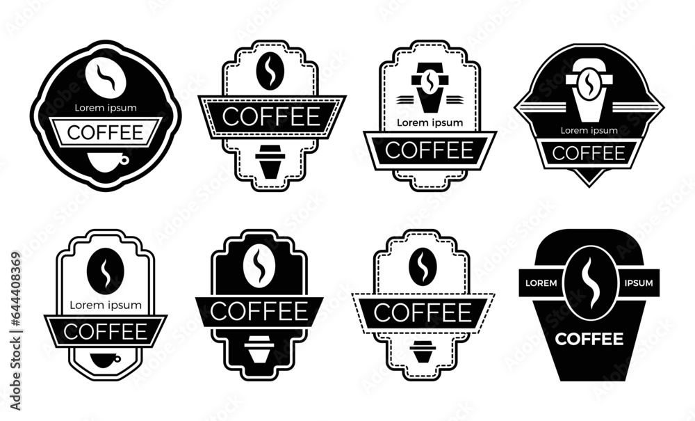 Coffee label. Design template set of emblems, logo, signboard, banner ...