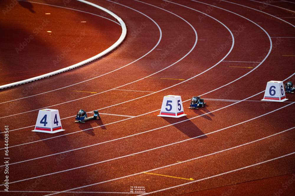 Red Track with Precise White Lines and Sequential Numbers: A Visual ...