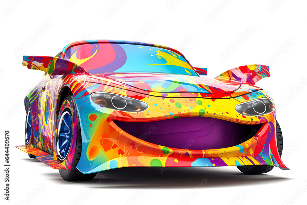 Lustiges Cartoon-Auto Stock Photo | Adobe Stock