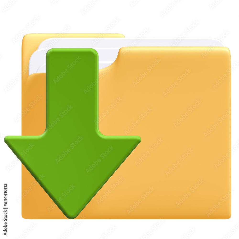 Download Folder Icon with Clipping Path, 3d rendering Stock ...