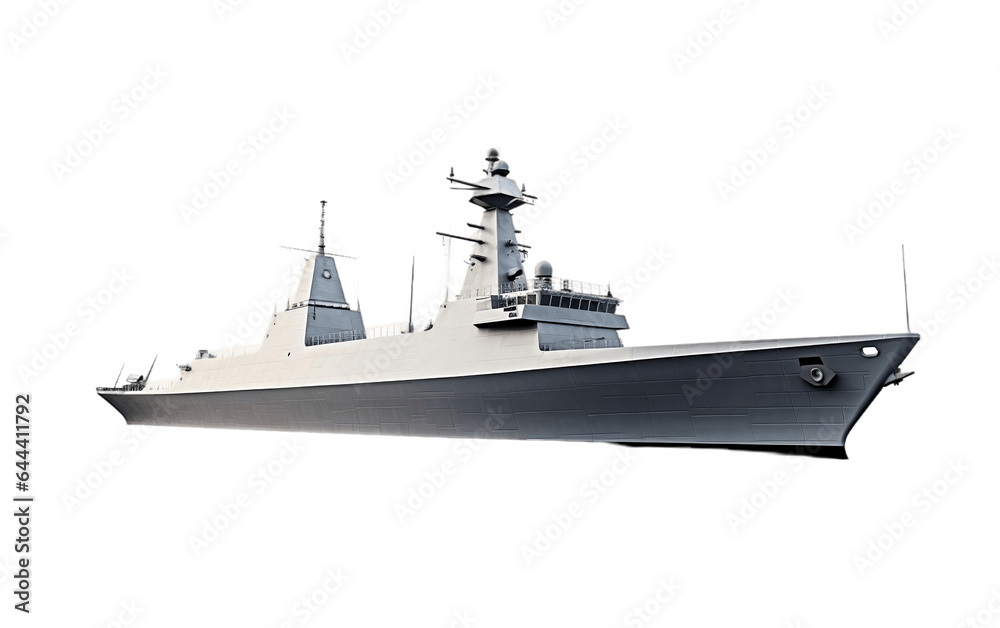 Army Frigate Isolated on Transparent PNG Background, rendering ...