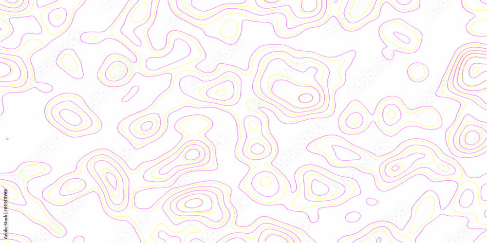 Ocean topographic line map with curvy wave isolines vector illustration ...