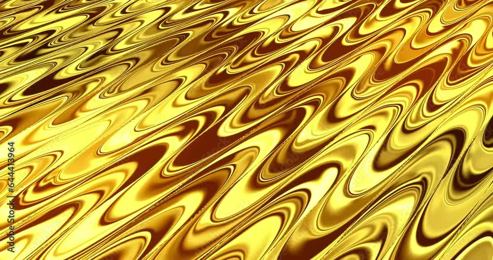 Abstract Liquid Paint Texture of gold color. Animated gradient fluid ...