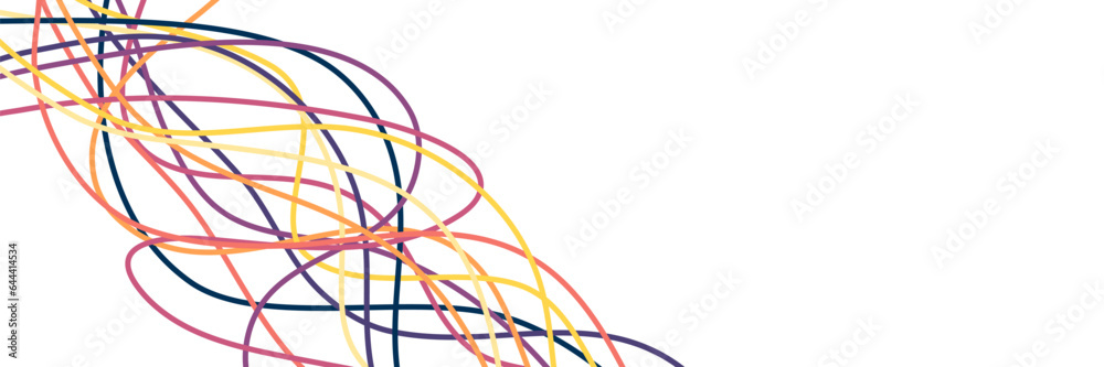 Abstract colorful line art wavy flowing isolated on white background ...