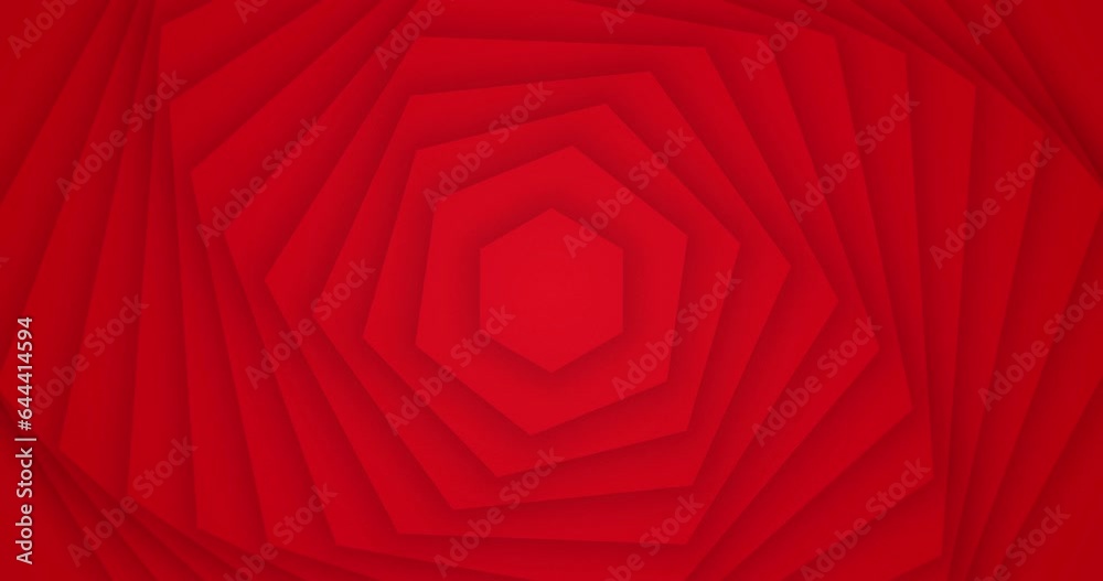 Abstract minimalistic flat animated rotating assorted hexagon shapes of ...