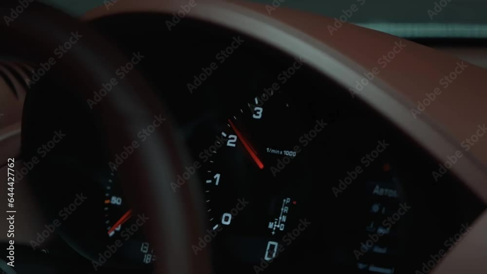 Performance Racing Car Dashboard. Pushing The Limits. Tachometer ...
