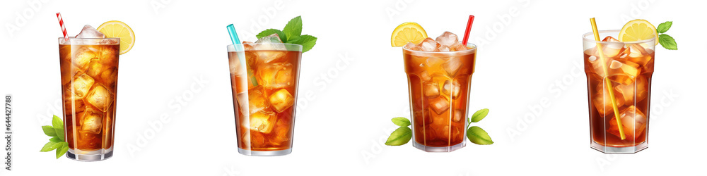 Iced Tea clipart collection, vector, icons isolated on transparent ...