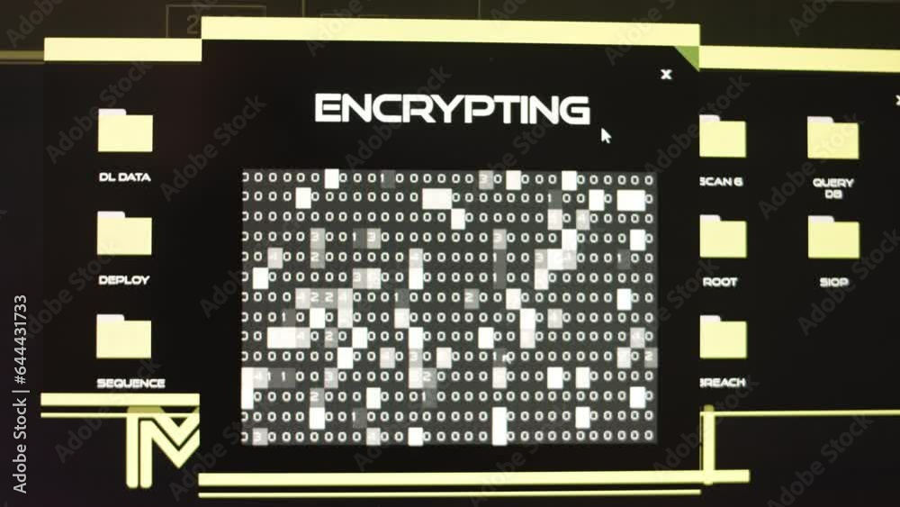 Encrypted data process visual, symbols. numbers and letters - cryptography data black video ...