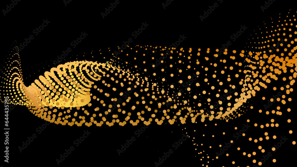 Data vibrate pulse dot particle wave. Abstract bulge hyperbola sinusoid ...
