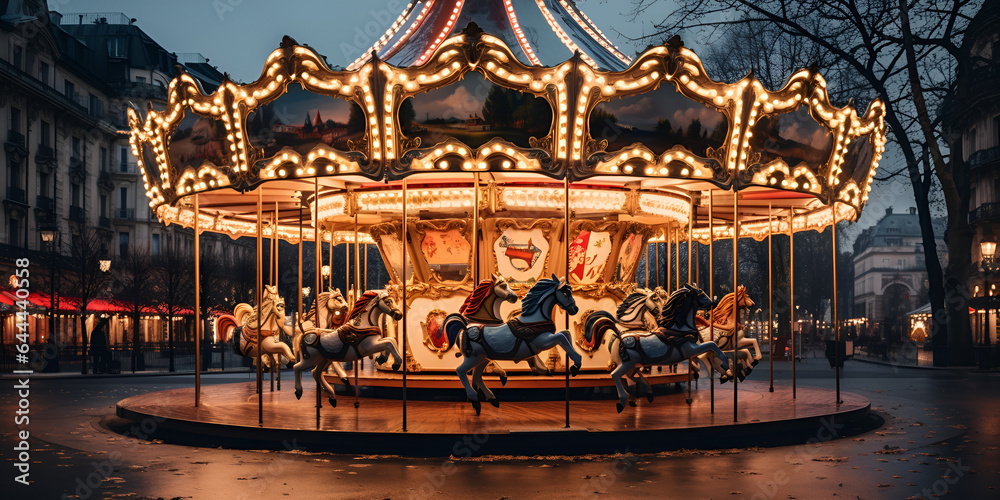 Intricately designed magical carousel with fantasy creatures Creating ...