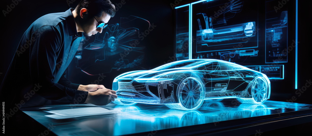 Industrial designer, car design. New generation of car concept. Stock ...