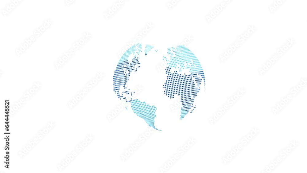 Earth world map global sphere logo animation Stock Video | Adobe Stock