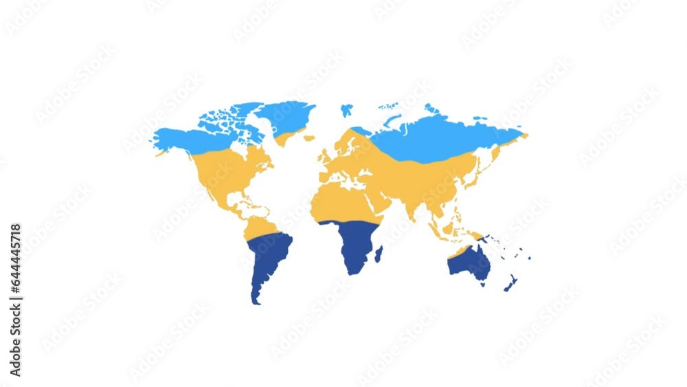 world map all countries geographical area flat animation Stock Video ...