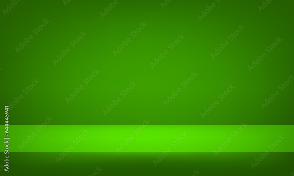 Green studio room background. Abstract gradient black. Space for ...