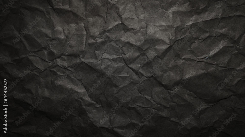 Grunge Black Paper Sheet: Antique Blank Page Background with Creased ...