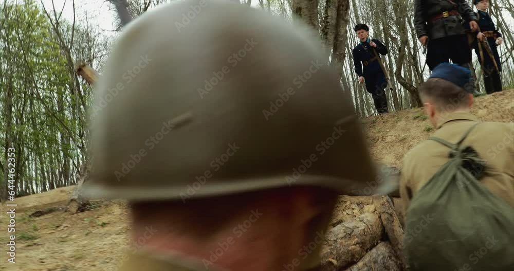 Vídeo do Stock: Reconstruction Of Battles World War Ii. Re-enactors ...