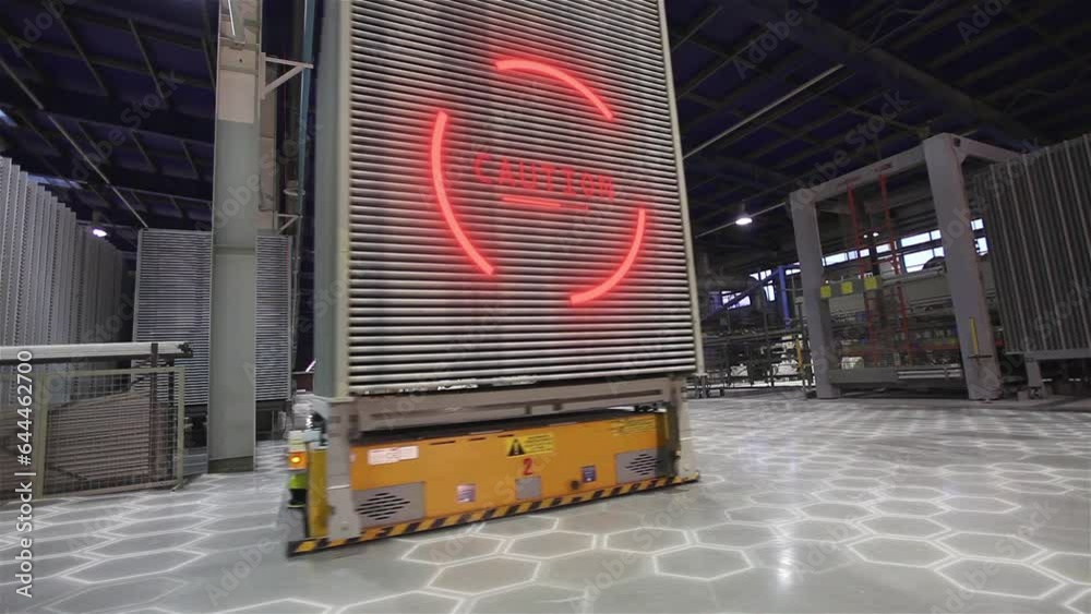 Robots in an automated factory. Visualization of technologies in an ...
