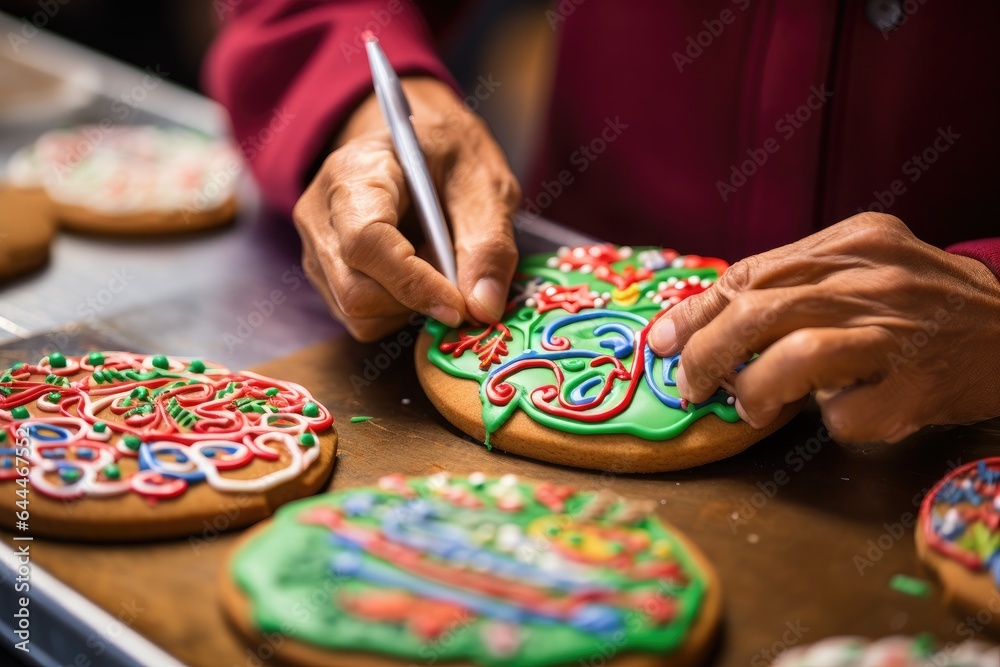 Generative ai of colorful handcrafted cookies made for the upcoming ...