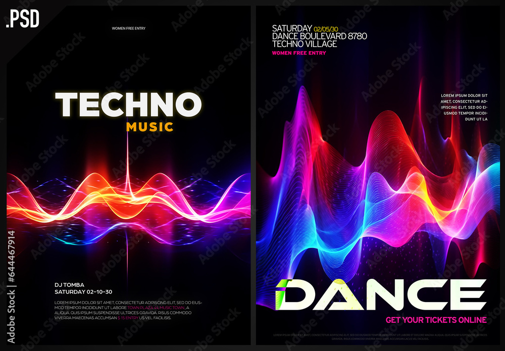 Trance festival poster or flyer design with generative ai background ...