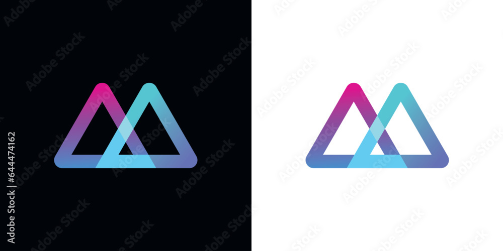 Vector Triangles Logo with Elegant Gradient and Rounded Corners ...