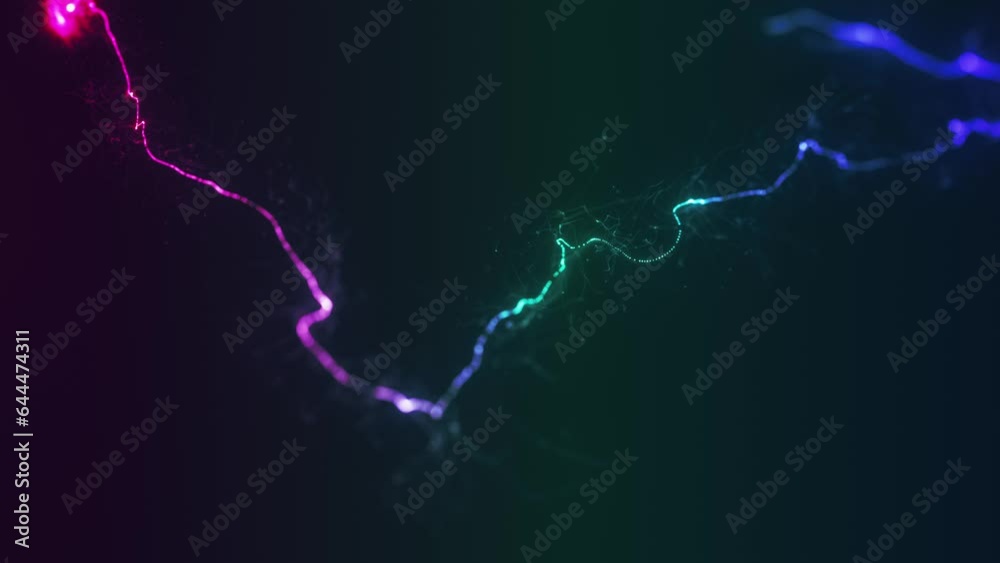 3d Glowing Distorted Light String/ 4k animation of an abstract 3d ...