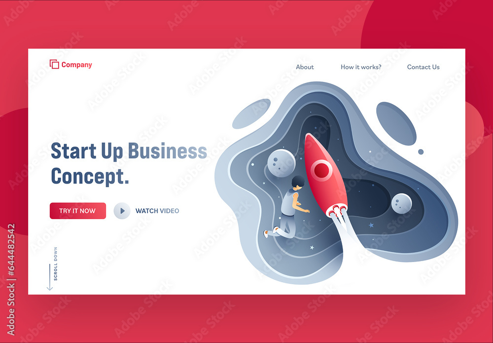 Business Startup Concept Based Landing Page Design with Launching ...