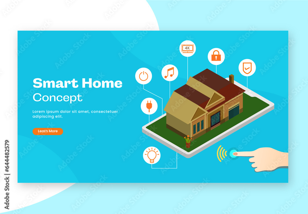 Responsive Landing Page or Hero Image with Smart Home Automation System ...