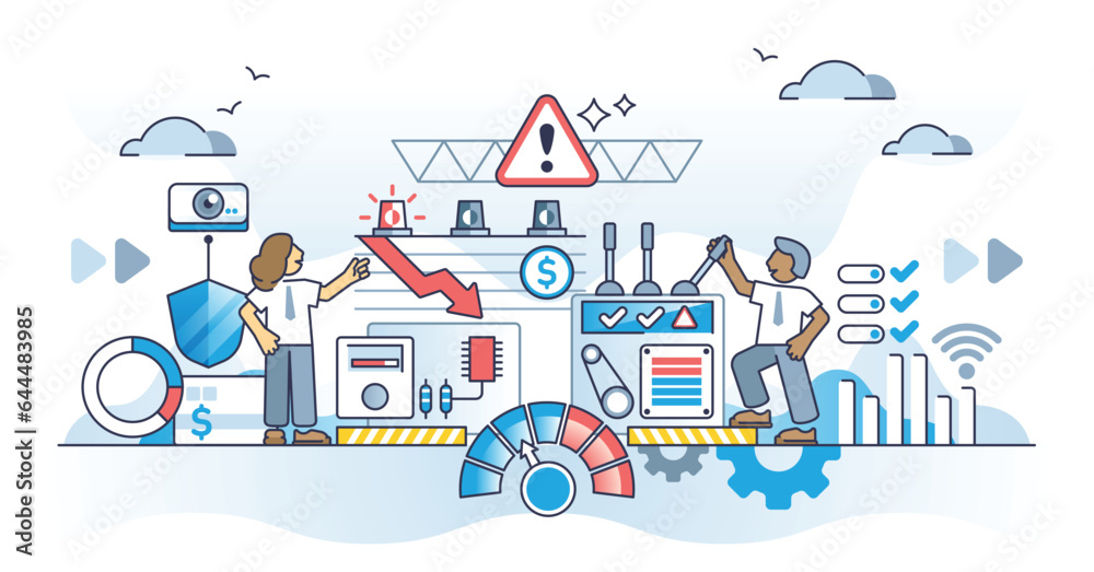 Risk management control panel for effective danger monitoring outline ...