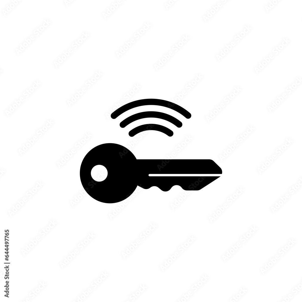 Smart Crypto Key, Wifi Security Key. Flat Vector Icon illustration ...