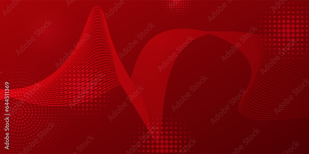 Abstract red digital dynamic water drop wave on dark background ...