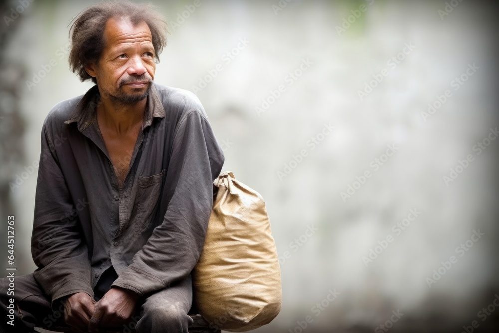 Homeless Showing Seeking Human Kindness Sign On Cardboard. Generative ...