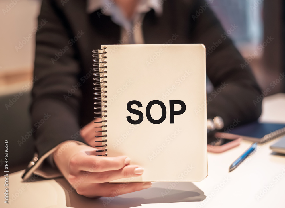 SOP - Standard Operating Procedure acronym, business concept background ...