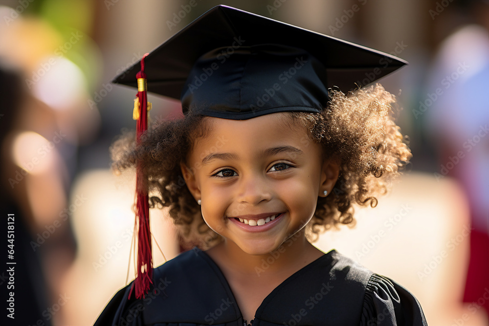 Generative AI picture of a charming beautiful happy girl graduating ...