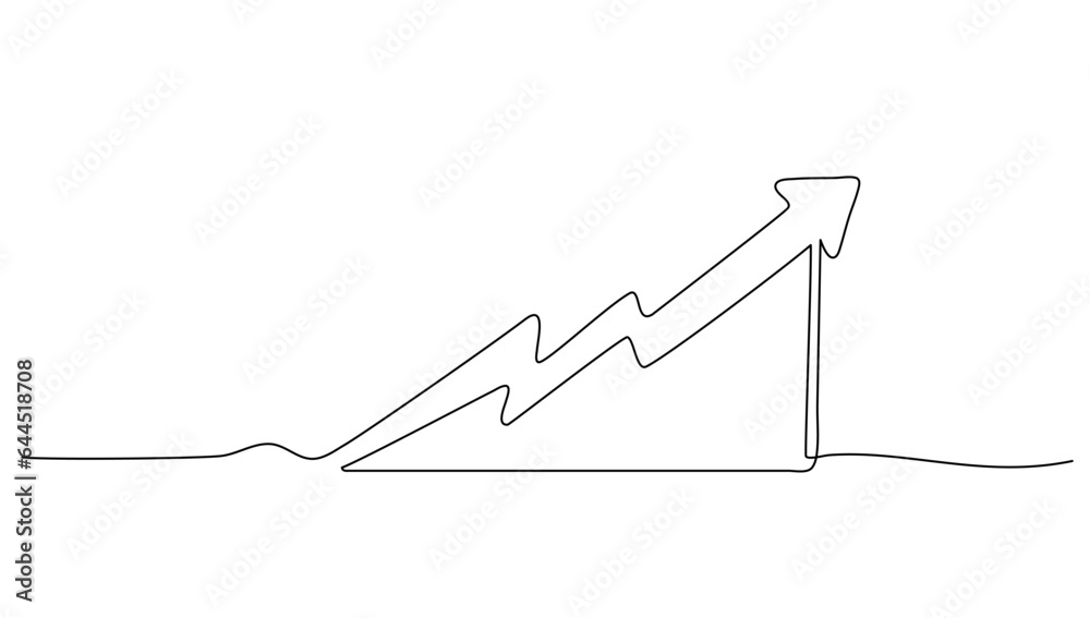 continuos lineart a raise arrow chart transformation, data and business ...