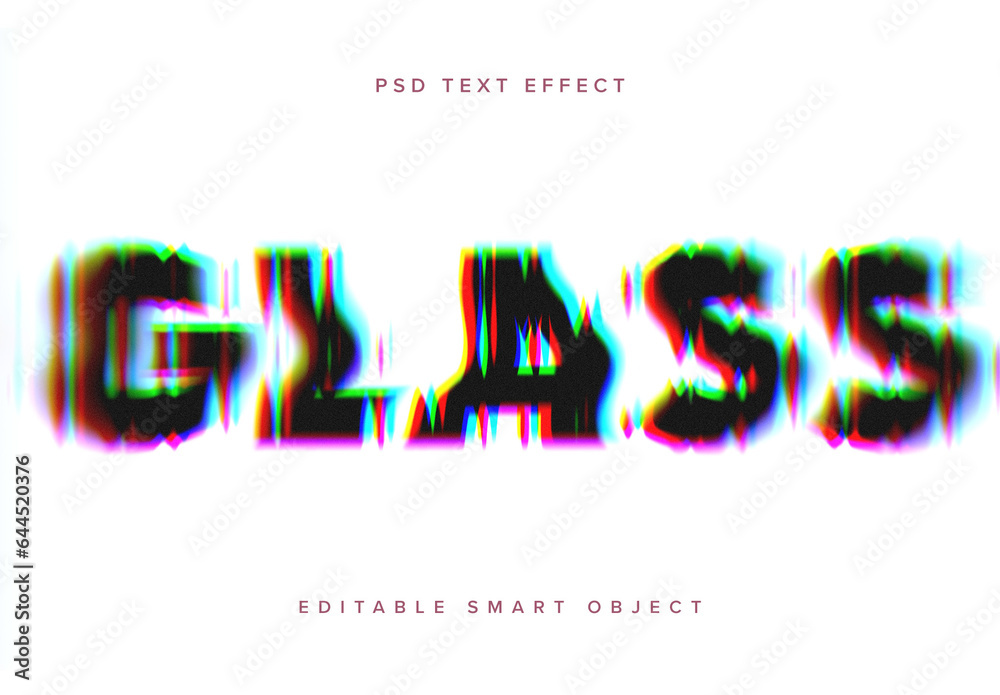 Warped Glass Texture Text Effect Mockup Stock Template | Adobe Stock