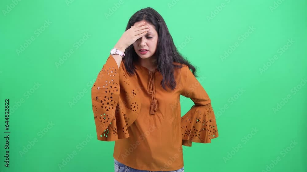 Beautiful Indian girl or Young south Asian woman suffering from stress ...