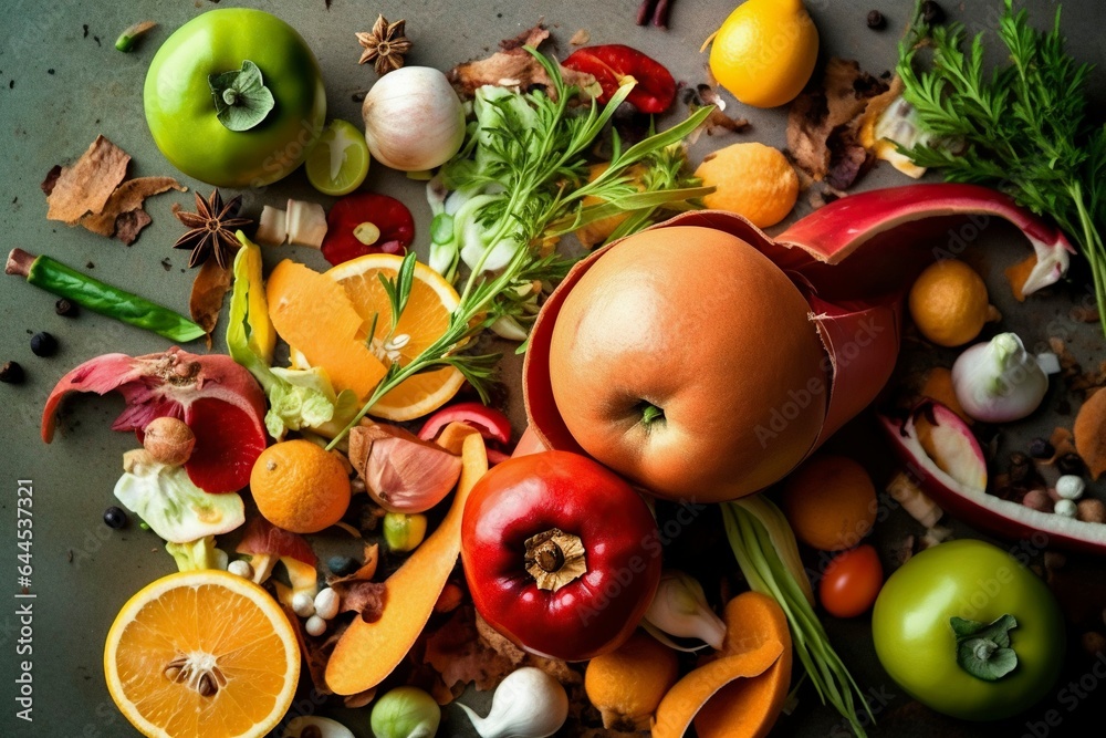 discarded food, spoiled produce, and food waste, highlighting the issue ...