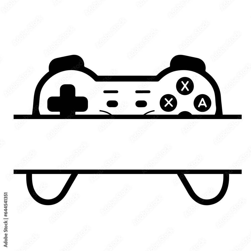 gamer controller split monogram name frame SVG PNG, gamer svg, video ...
