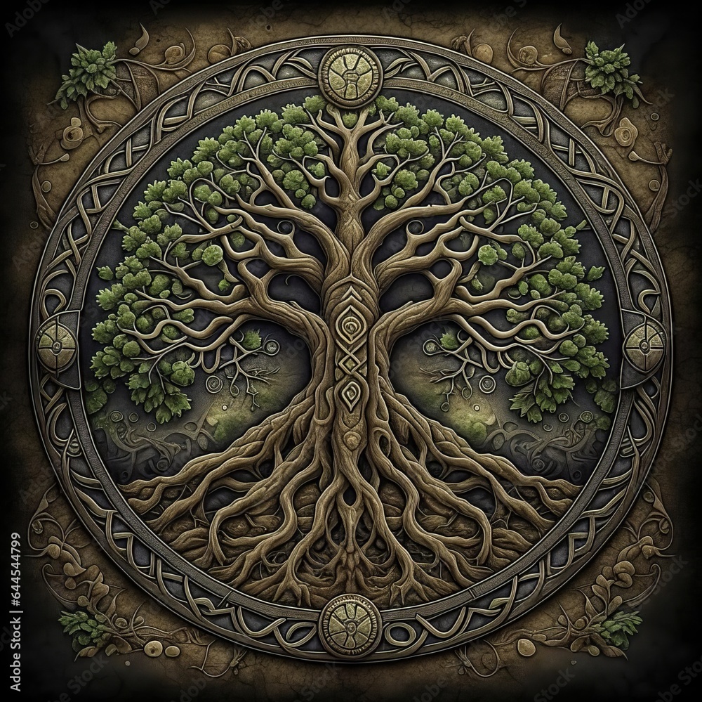 Yggdrasil illustration, in Scandinavian mythology there is a “Tree of ...