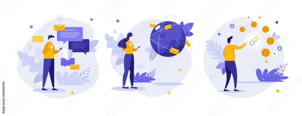 Set of business characters vector illustration Stock Vector | Adobe Stock