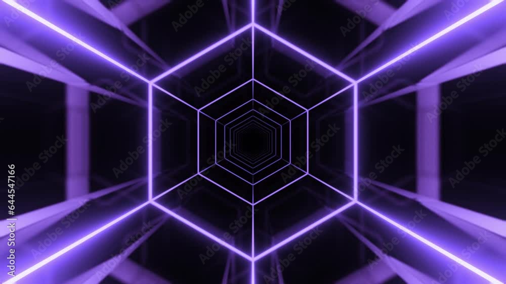 Seamless loop abstract tunnel animation. VFX. light streaks effect ...