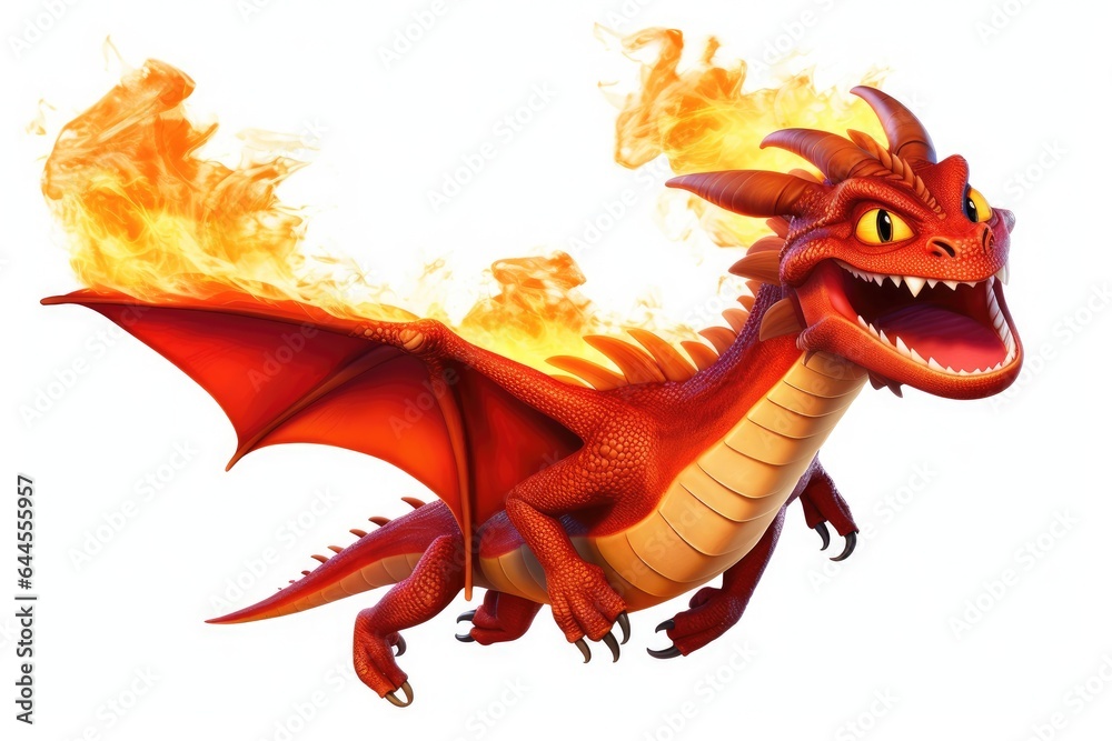 Illustration of a flying dragon cartoon on white background inspired by ...