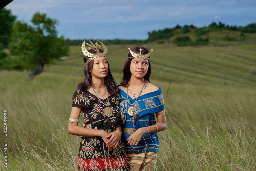 beautiful womens wearing local clothes from the Sumba and rote island ...