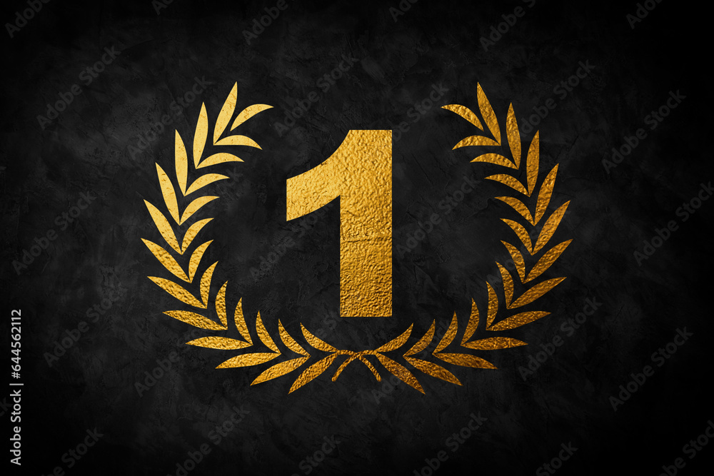 Top 1 best podium award sign, golden object. Vector illustration. Stock ...